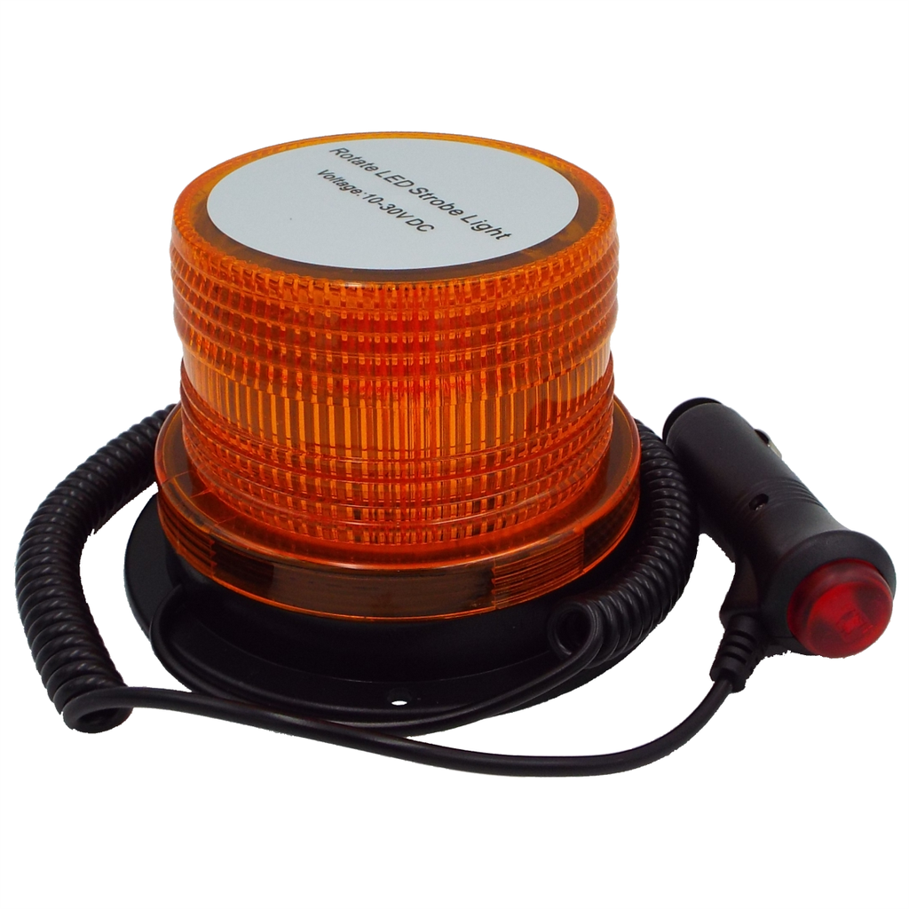 LED Stobe Light - Amber (Orange) - 10-30V - Magnetic